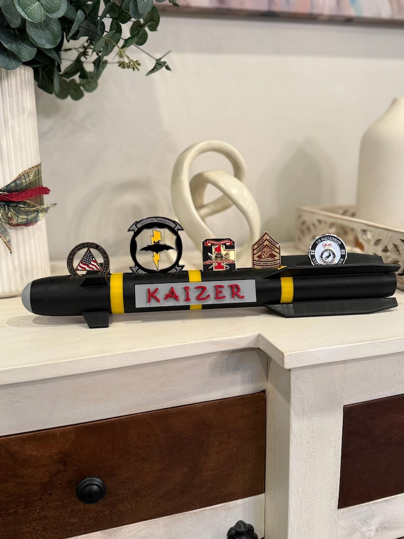 Hellfire Missile Challenge Coin Display: Military Veteran Gift - Etsy