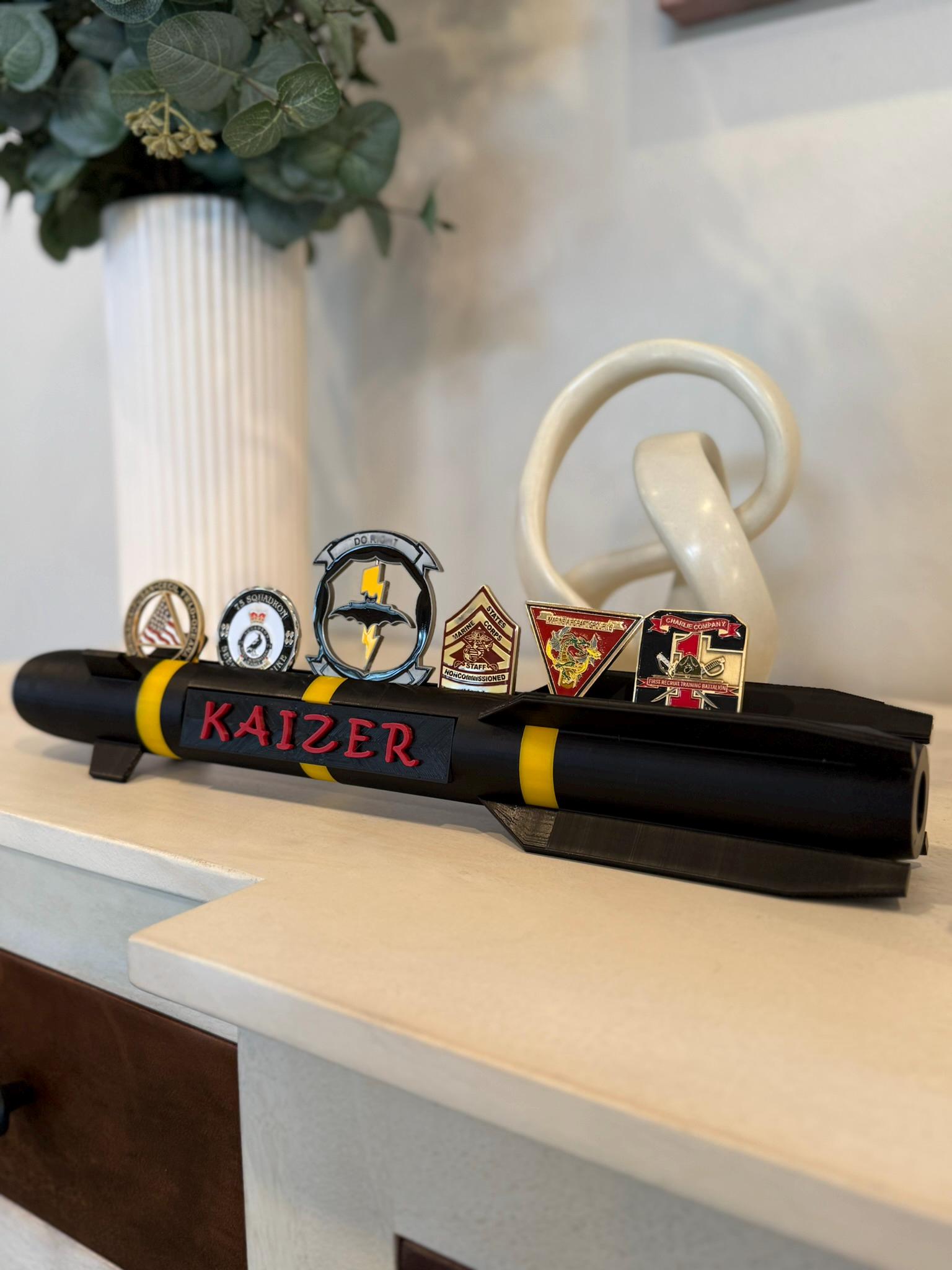 Hellfire Missile Challenge Coin Display: Military Veteran Gift - Etsy
