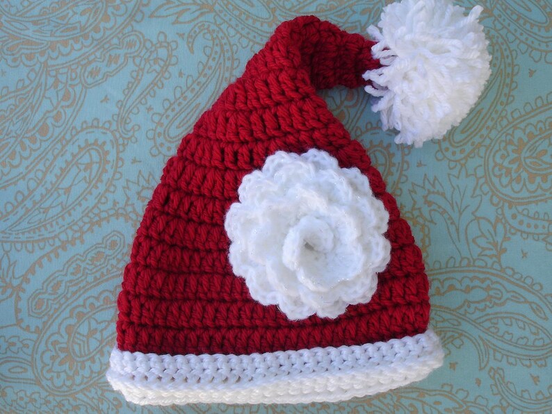 Santa Hat With a Flower in Four Styles - Etsy