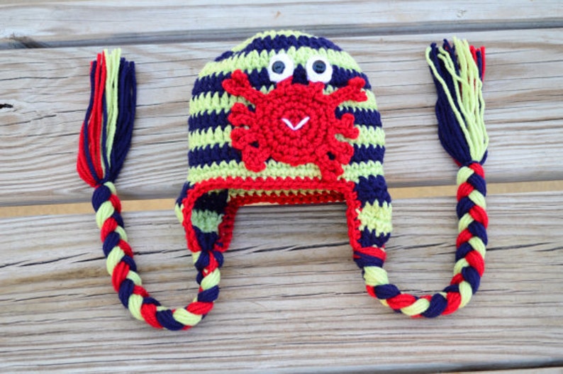 Crochet Pattern. Crochet Crab Hat Pattern. Baby Crochet Hat Pattern ...