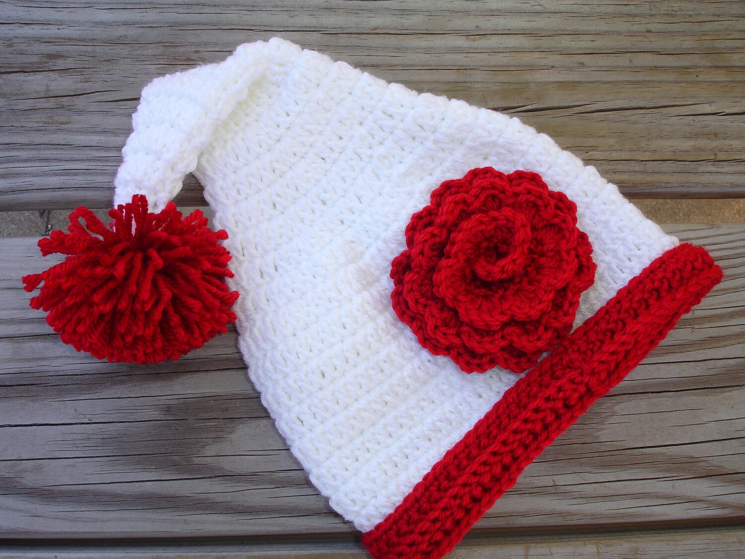 Santa Hat With a Flower in Four Styles - Etsy