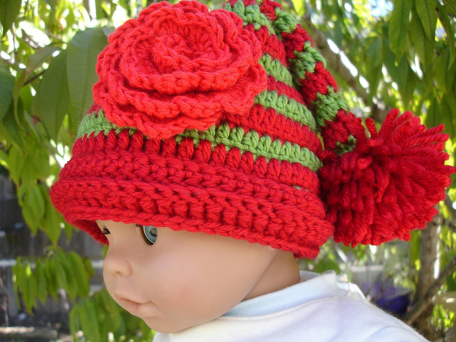 Santa Hat With a Flower in Four Styles - Etsy