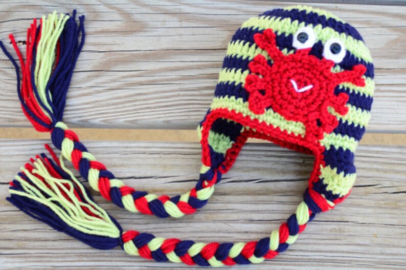 Crochet Pattern. Crochet Crab Hat Pattern. Baby Crochet Hat Pattern ...