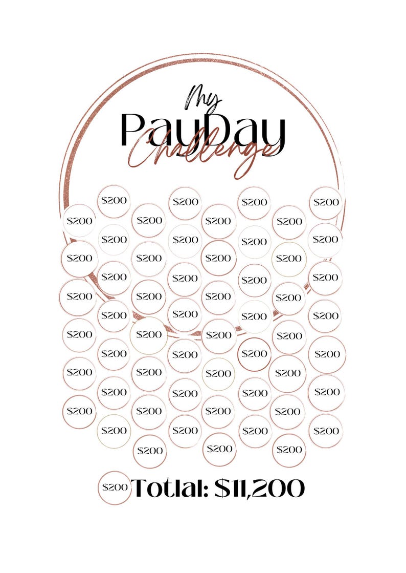 My Payday Savings Challenge (200 per Paycheck) - Etsy
