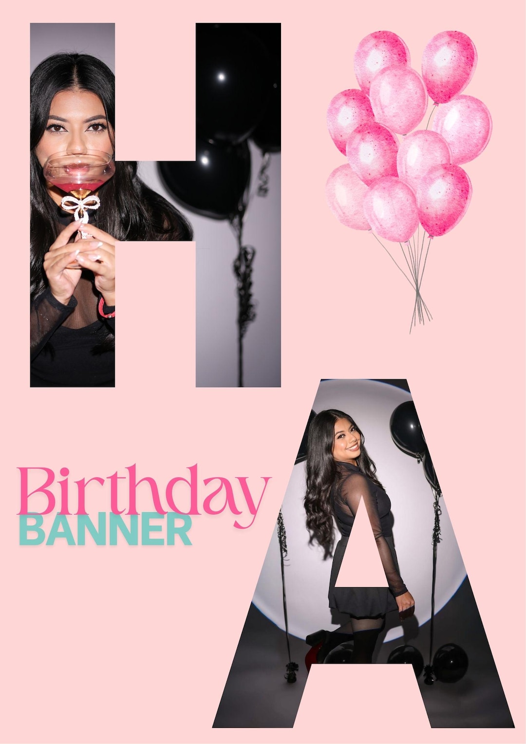 Happy Birthday Banner Digital Design | Custom Cut-out Birthday Banner ...
