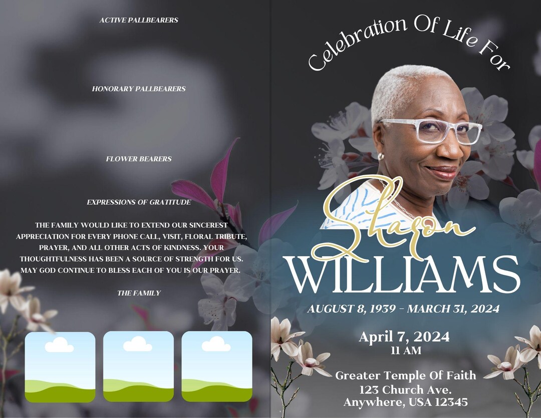 Custom Obituary Digital Template | Memorial Announcement | Funeral ...