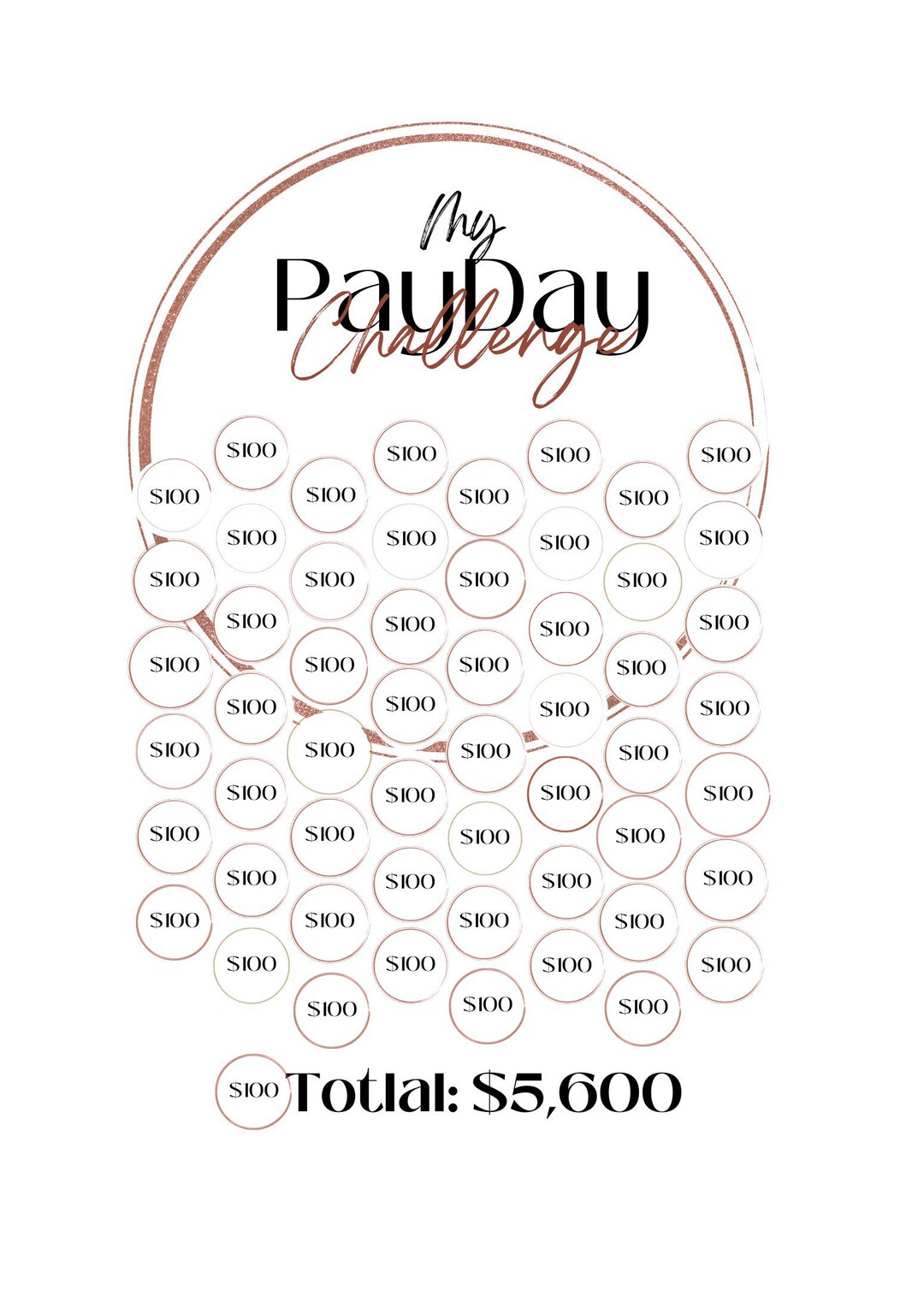 My Payday Savings Challenge (100 per Paycheck) - Etsy