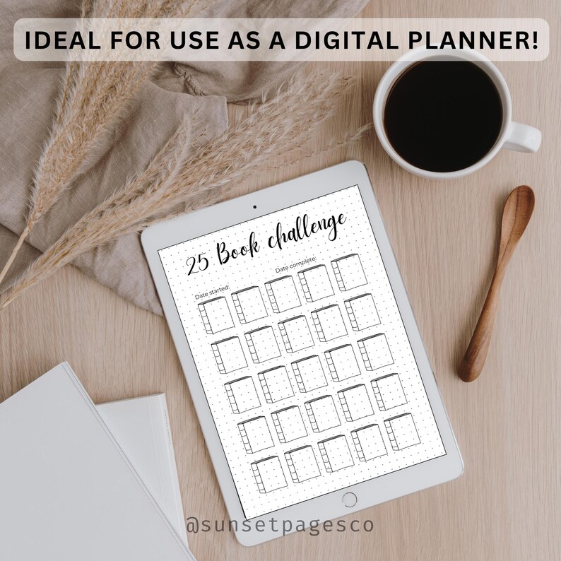 25 Book Challenge Tracker - Printable Reading Log (A4 & A5 Digital ...