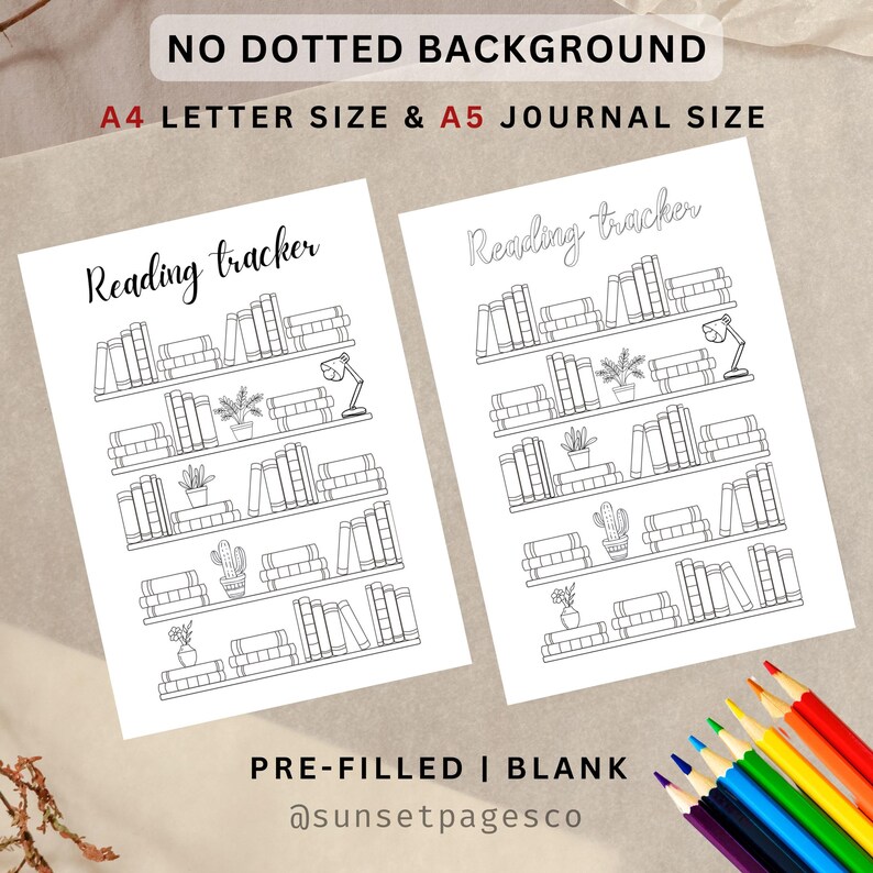 Bookshelf Reading Tracker Printable, A4 A5 Journal (PDF Download) - Etsy