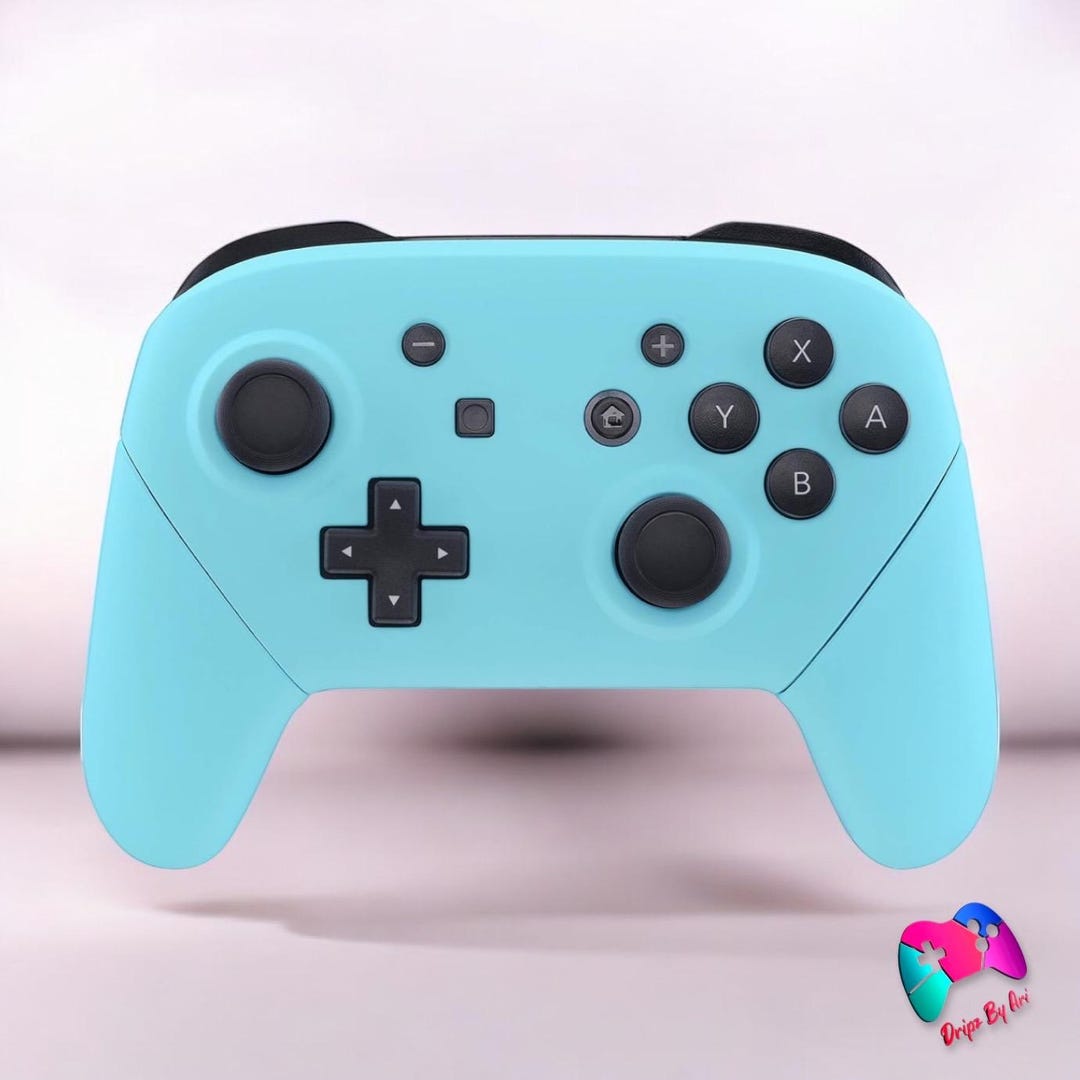 Custom Nintendo Switch Pro Soft Touch Controller Heaven Light Blue Made ...