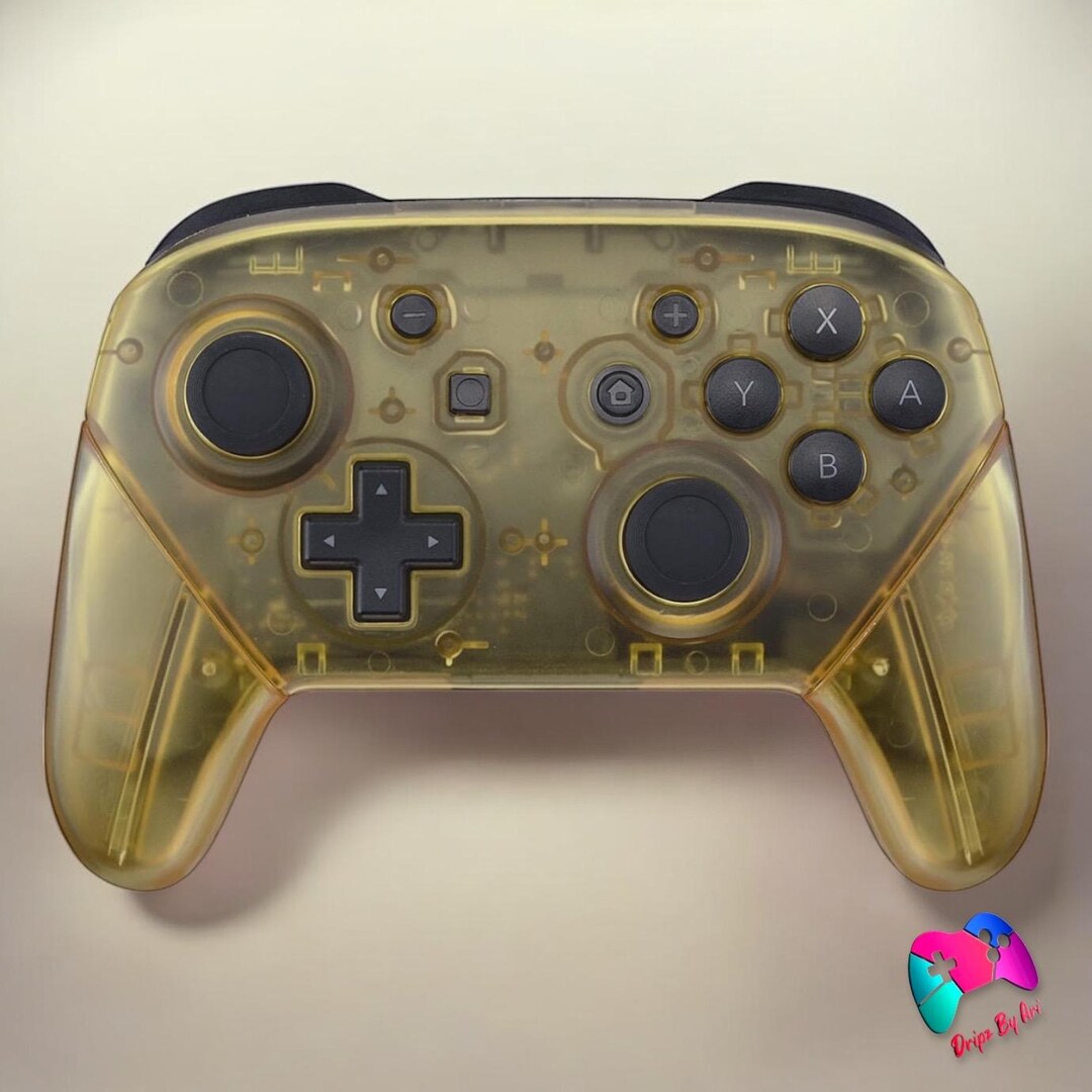 Custom Nintendo Switch Pro Controller Clear Amber Yellow Made to Order ...