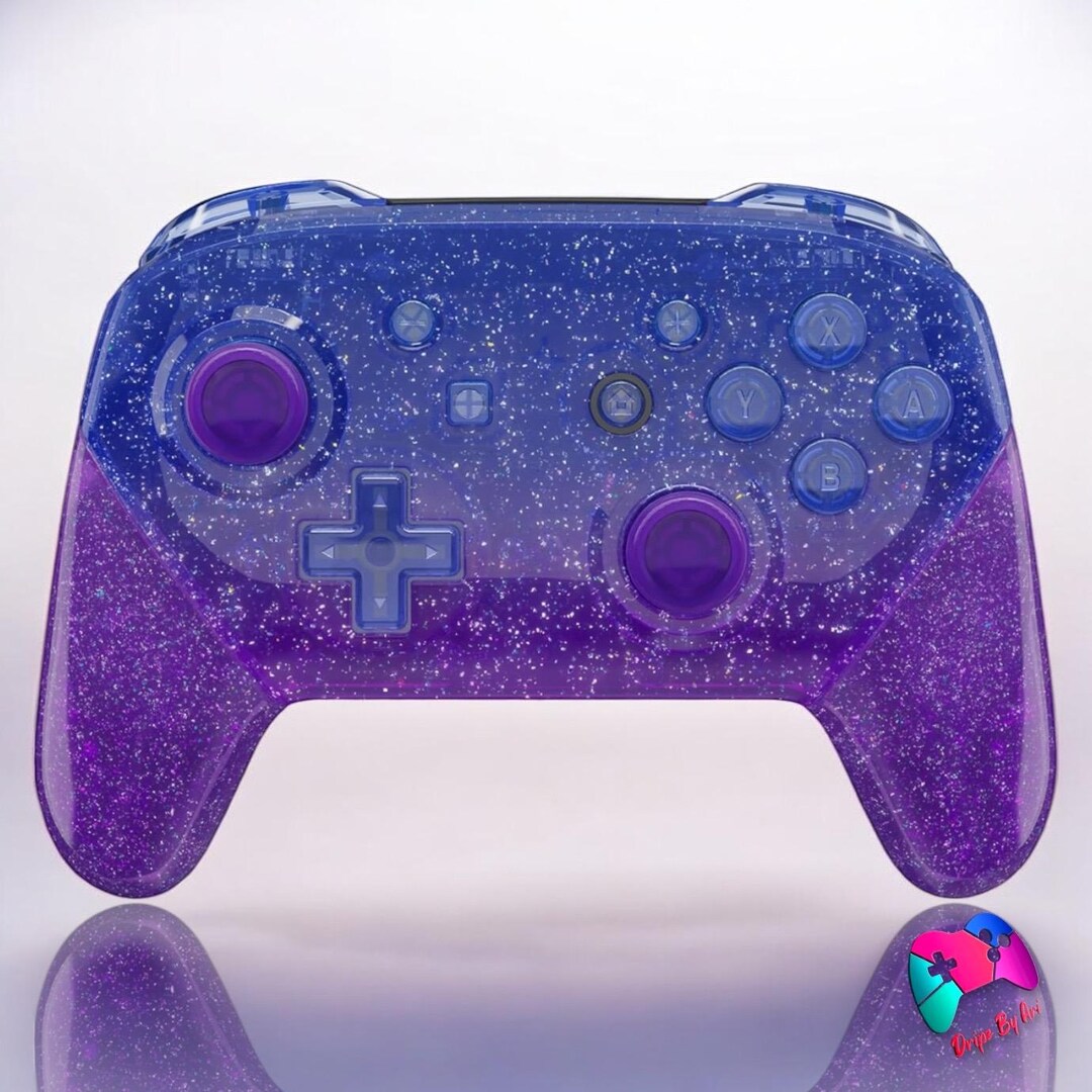 Custom Nintendo Switch Pro Controller Glitter Gradient Translucent ...