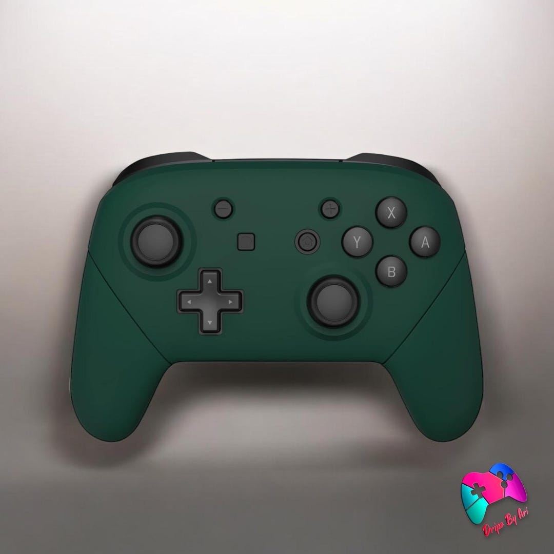 Custom Nintendo Switch Pro Soft Touch Controller Forest Green Buttons ...