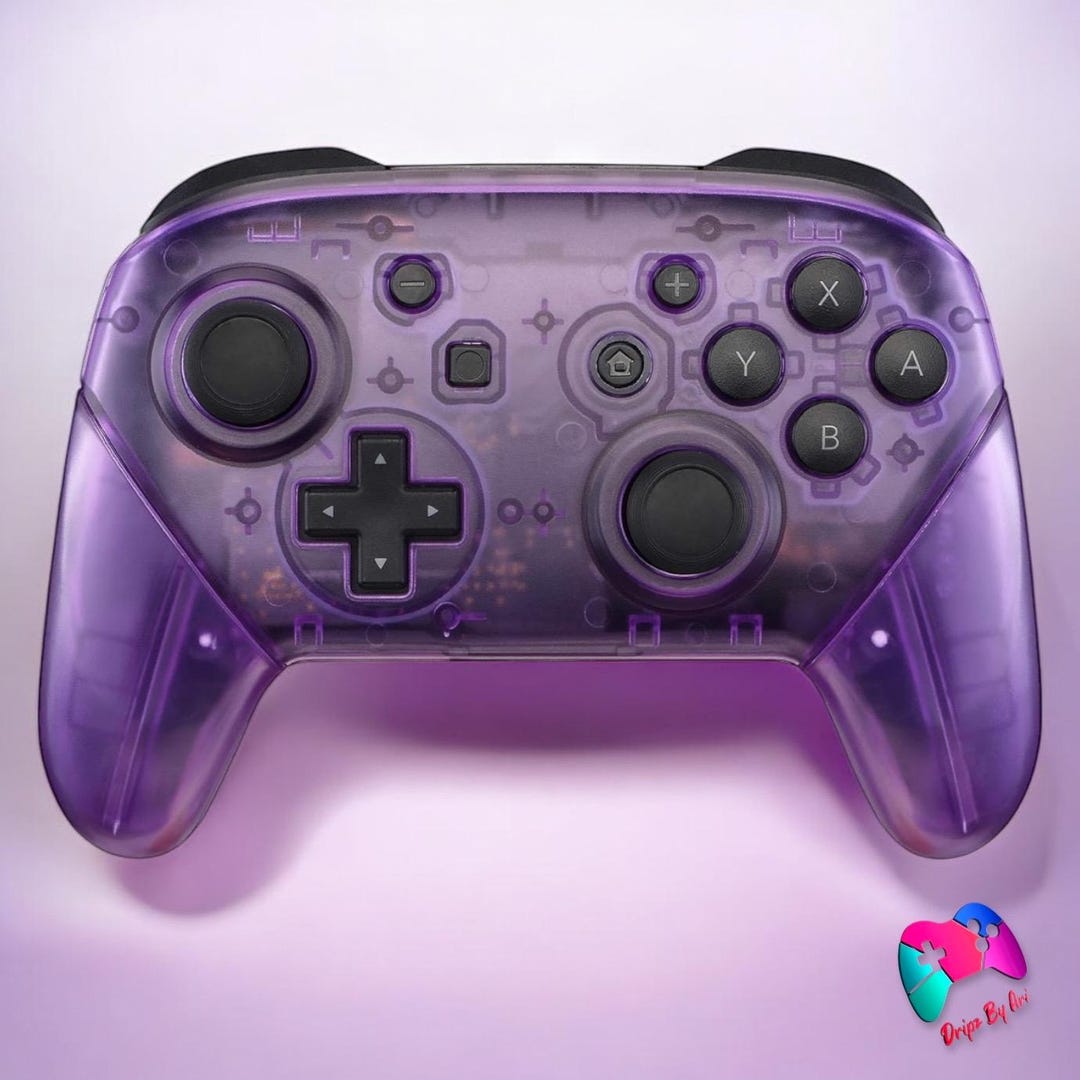 Custom Nintendo Switch Pro Controller Clear Atomic Purple Made to Order ...