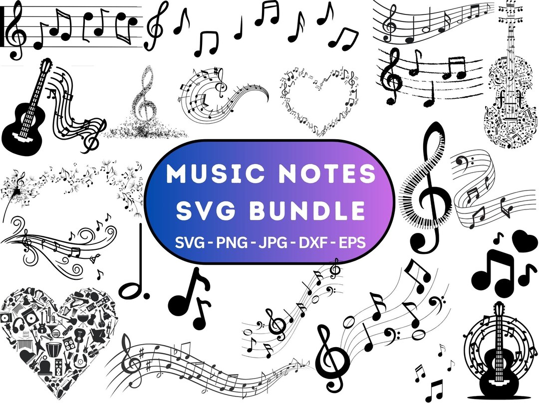 MUSICAL NOTES Svg,musical Notes Svg Files for Cricut,musical Notes ...