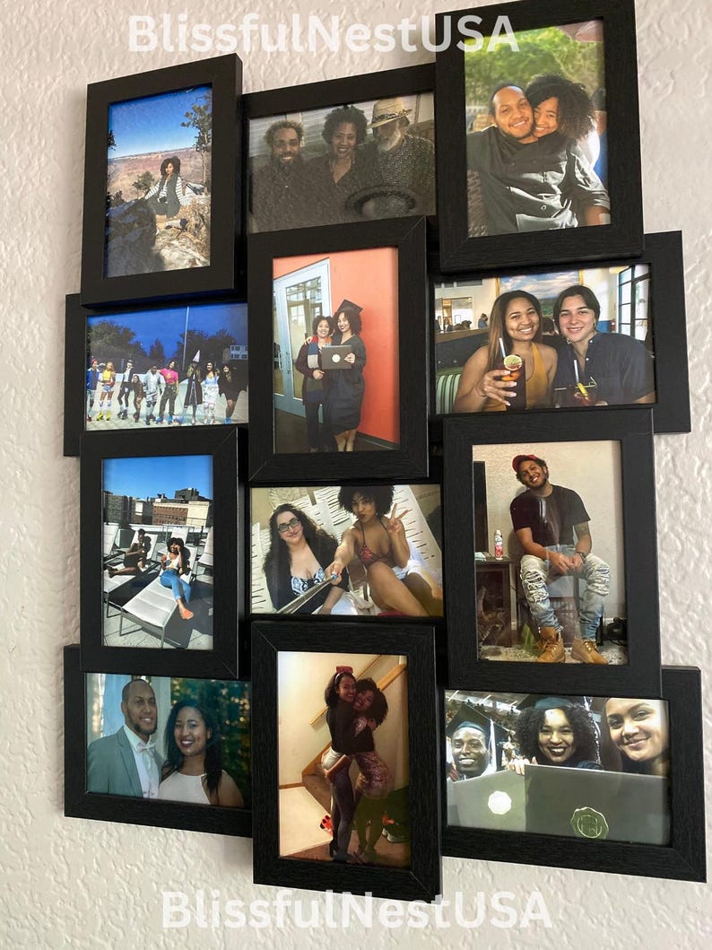 Rustic Wood Picture Collage Frame | 12 Photo Family Gallery - Etsy