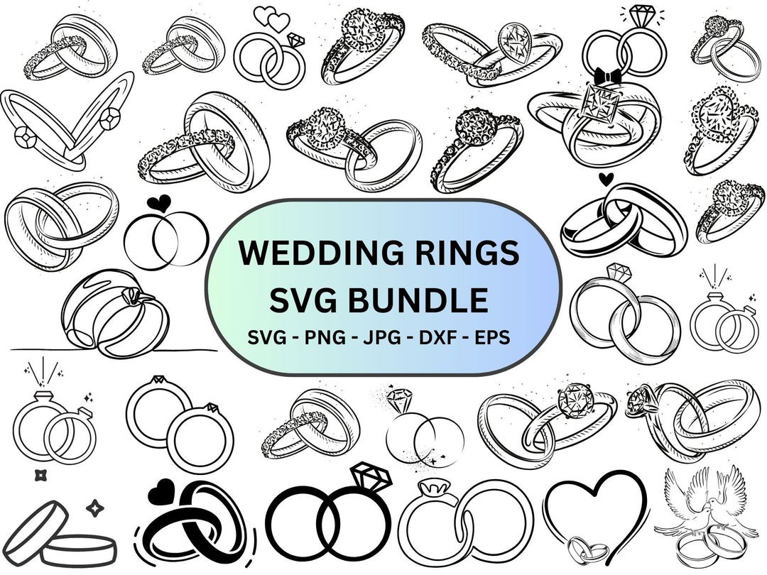 Wedding Ring SVG Files,wedding Ring SVG Bundle,wedding Ring Clipart ...