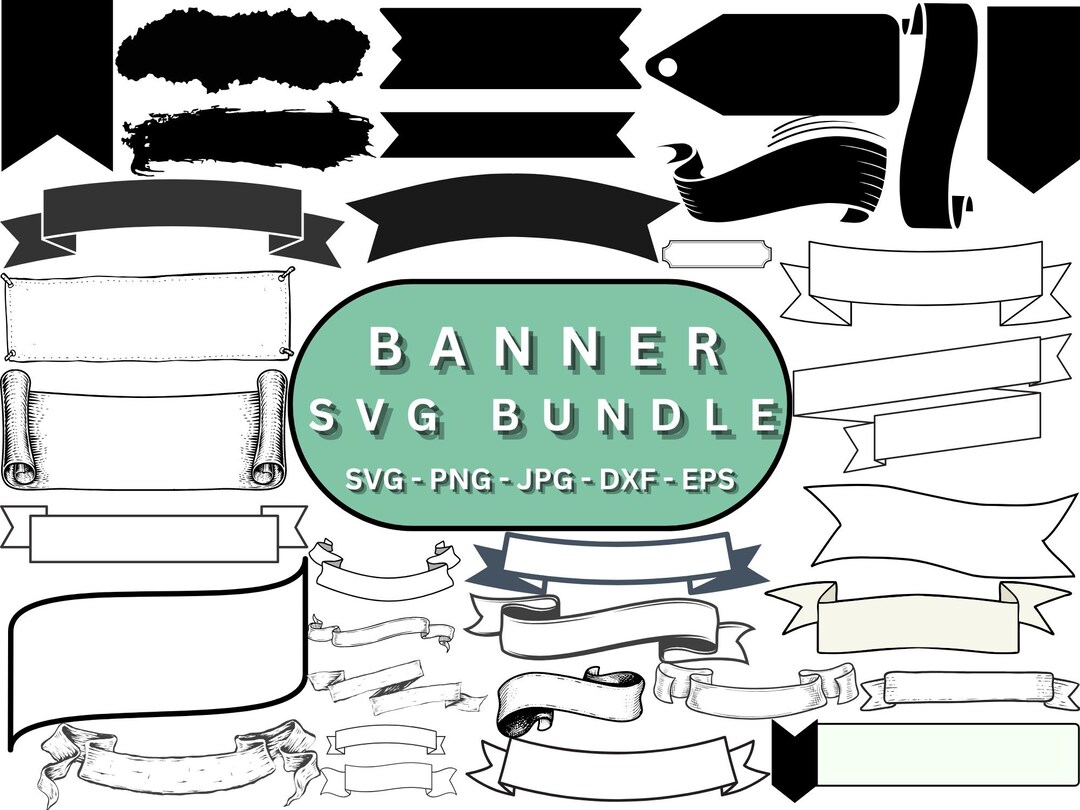 Banner Svg,banner Vector Svg,ribbon Svg Bundle,ribbon Banner Svg Cut ...