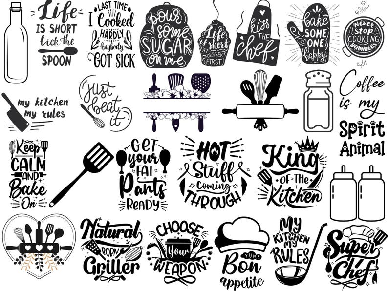 Kitchen Monogram Svg Bundle Kitchen Monogram Frames Bundle Cooking Svg