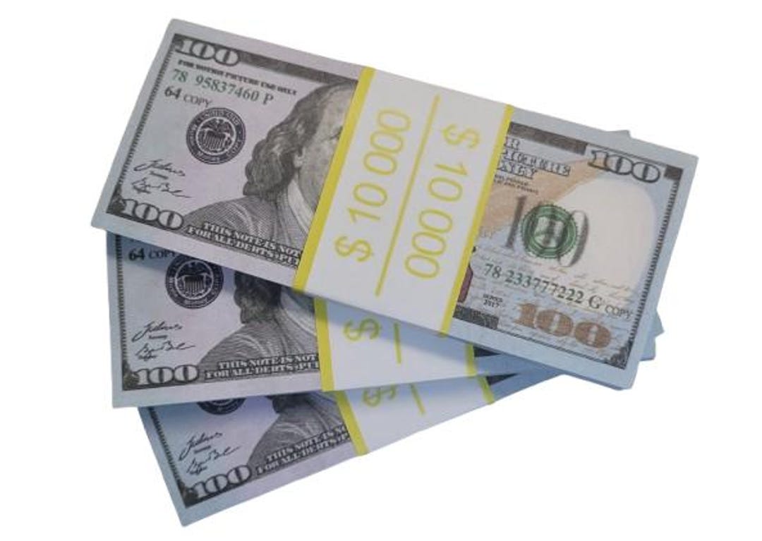 100 US Dollars Prop Money. Double-sized , Realistic, Worldwide Legal ...