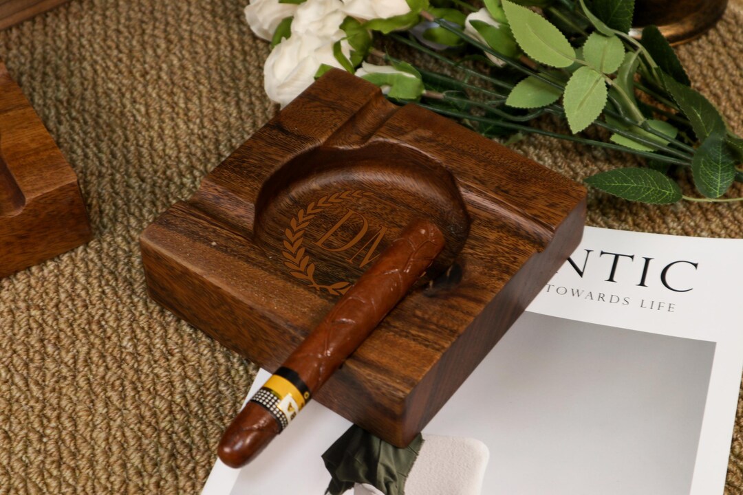 Custom Cigar Walnut Ashtray, Cigar Accessories, Groomsmen Gifts ...