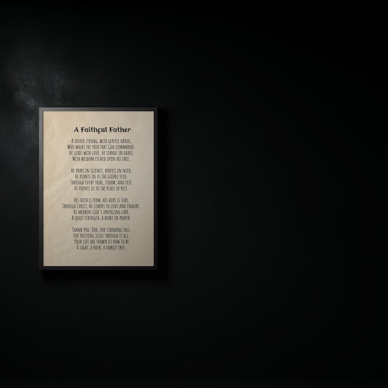 Father's Day Christian Poem | Gift for Dad | Printable Instant Download ...