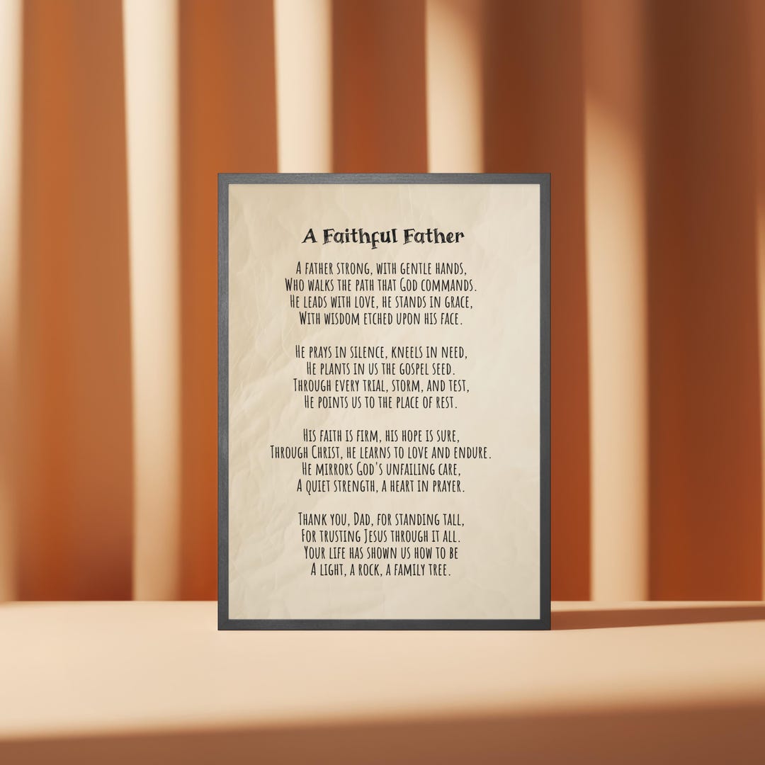 Father's Day Christian Poem | Gift for Dad | Printable Instant Download ...