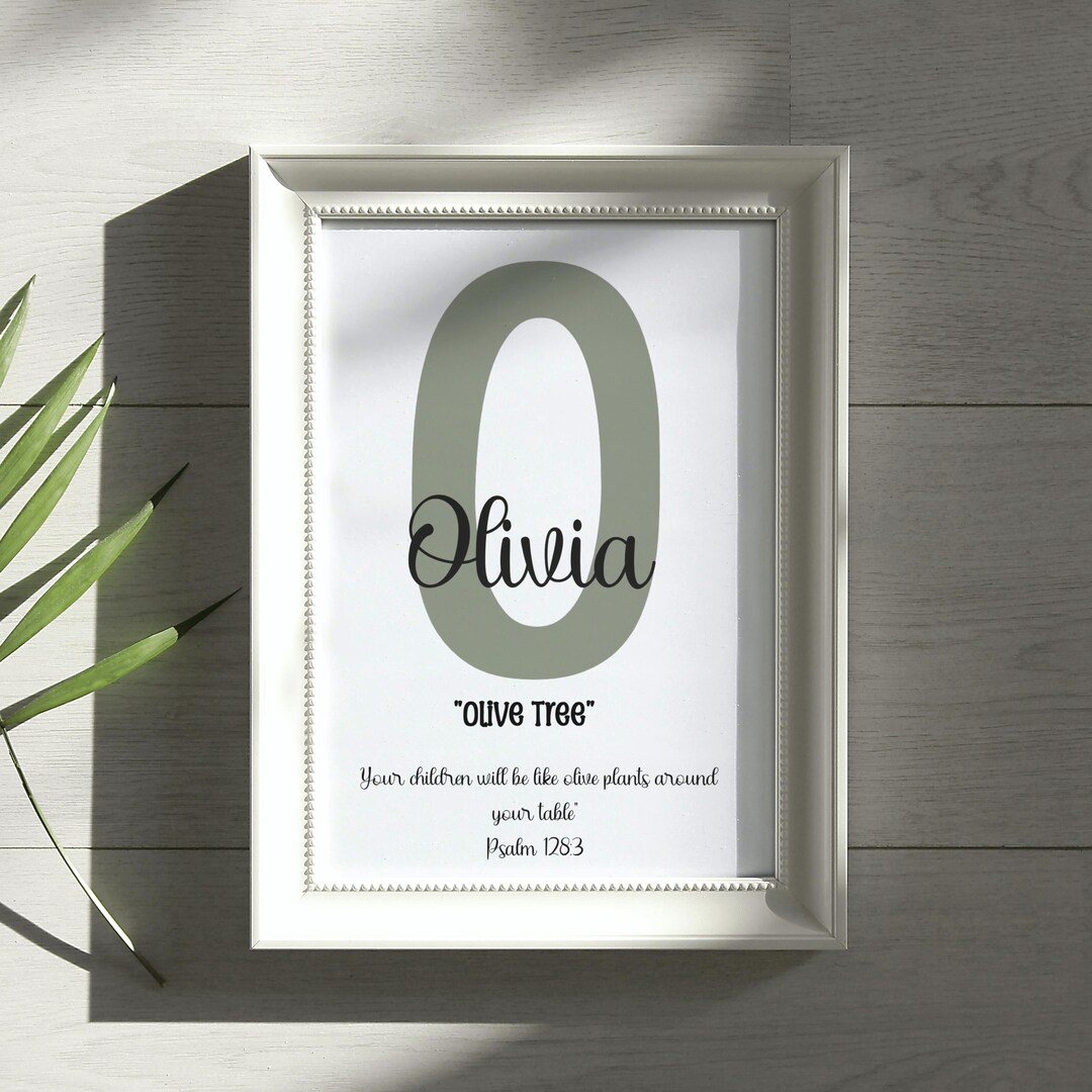 Custom Initial Print, Bible Verse Name Printable, Personalized Name ...