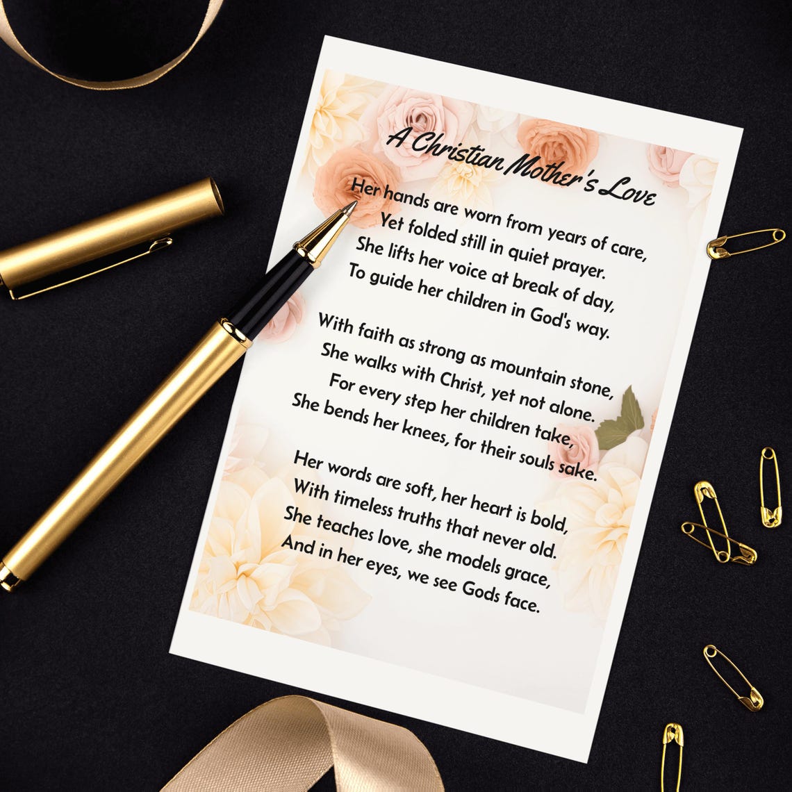Mother's Day Christian Poem | Gift for Mom | Printable Instant Download ...