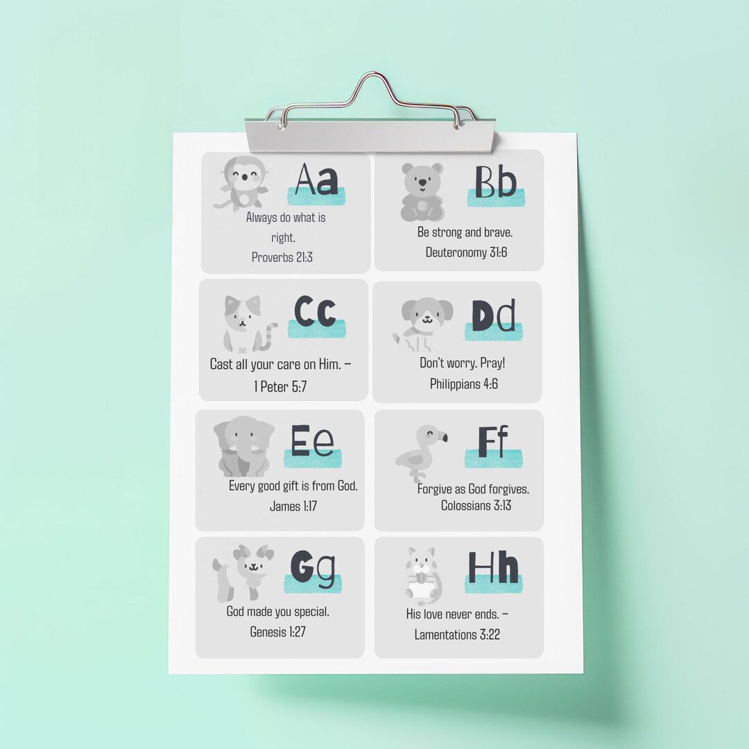 Alphabet Bible Verse Cards, Bible Study Scripture Cards, Memory Verse ...