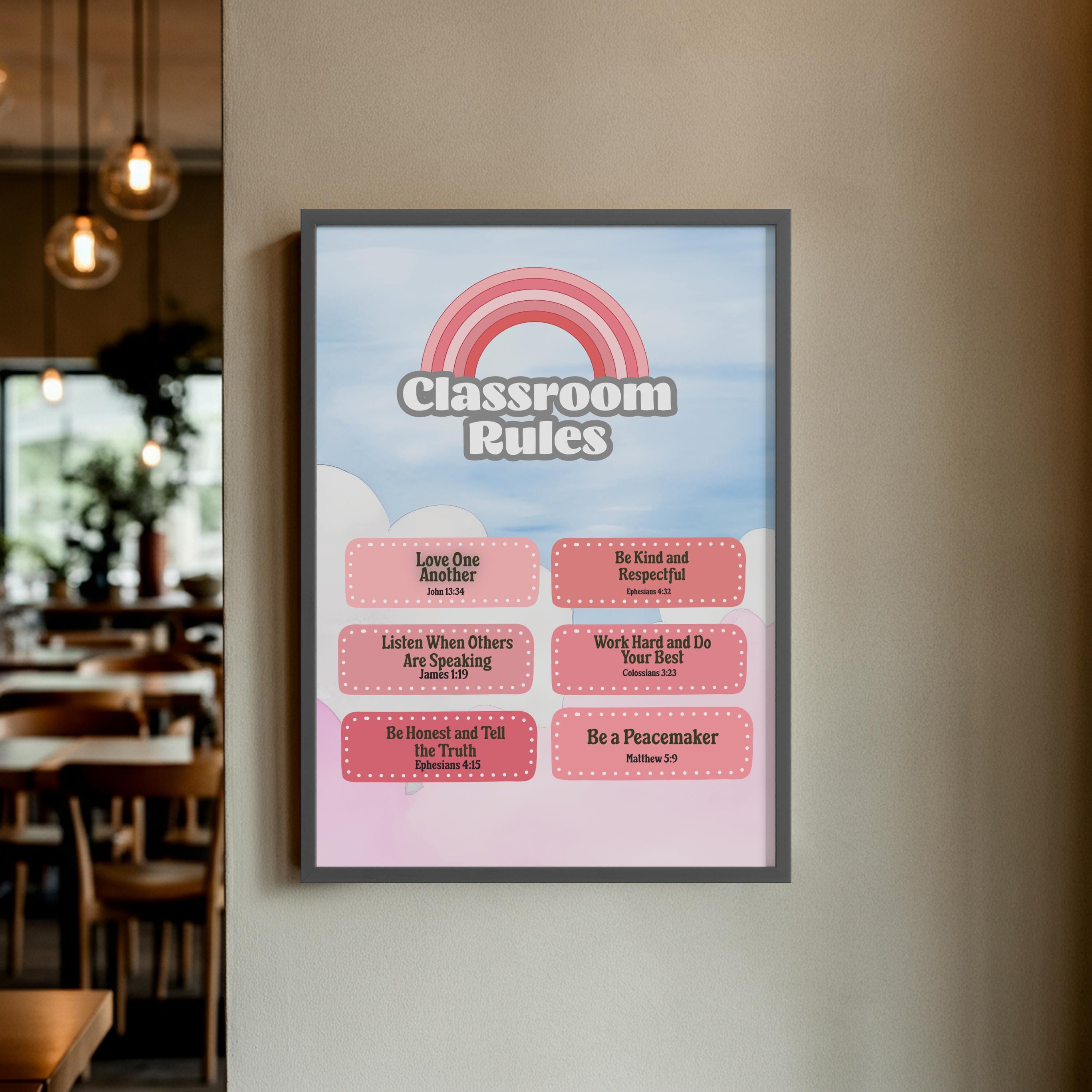Christian Classroom Rules Printable | Church, Homeschool Rules Posters ...