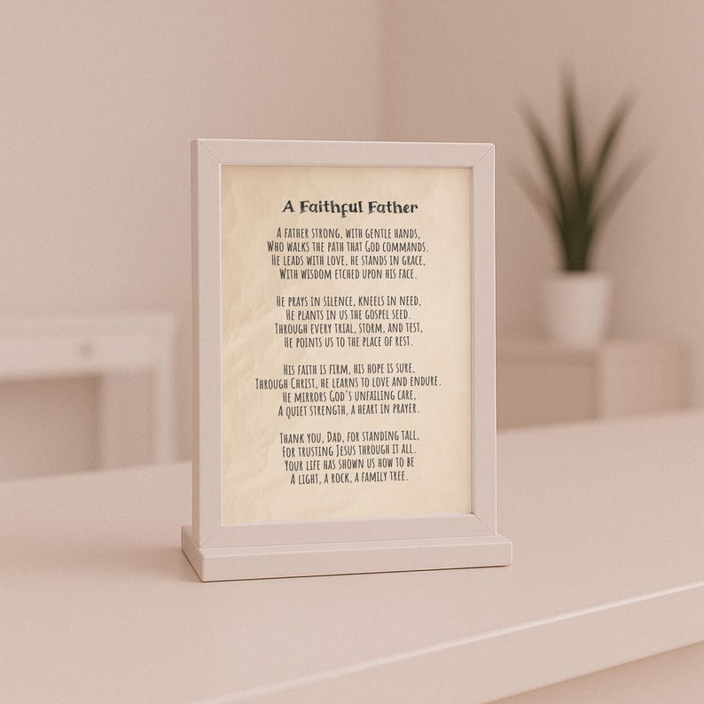 Father's Day Christian Poem | Gift for Dad | Printable Instant Download ...