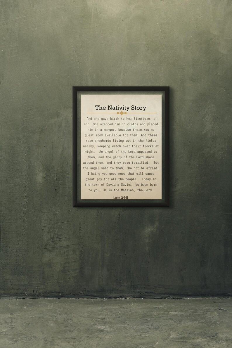 Nativity Story Printable, BIBLE Christmas Scripture Art (INSTANT ...