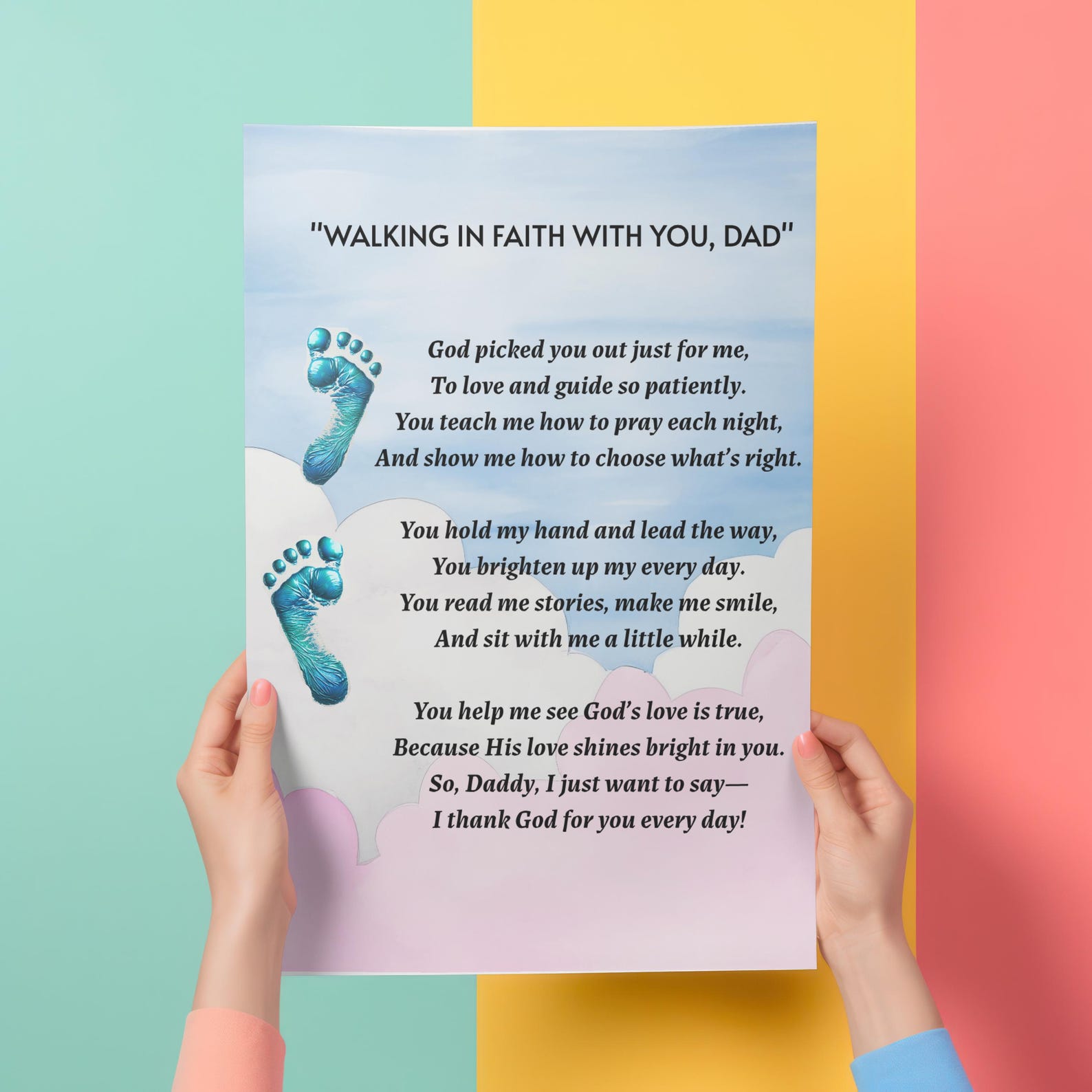 Father's Day Poem Printable |child Kids' Footprint Keepsake Sunday ...
