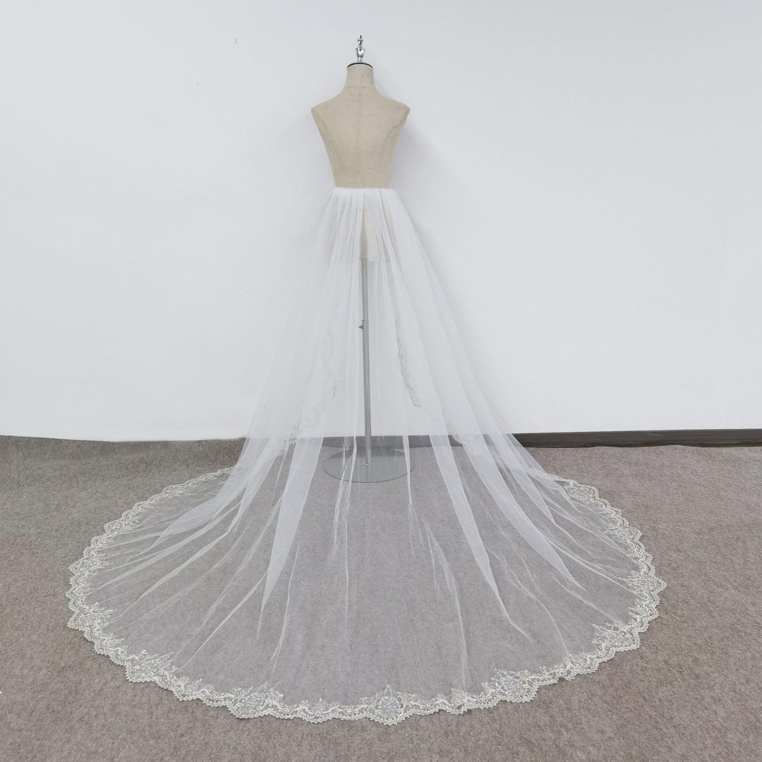 Luxury Shiny Beaded Lace Detachable Train for Wedding, Champagne ...