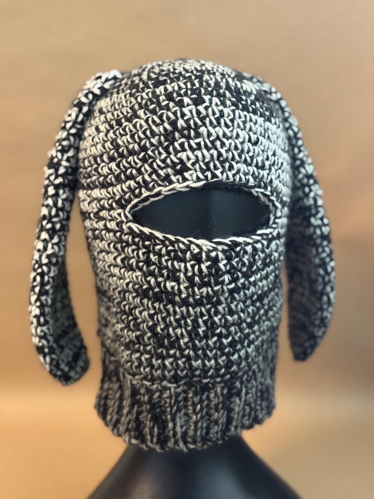 Hand-crocheted Bunny Ear Ski Mask - Etsy