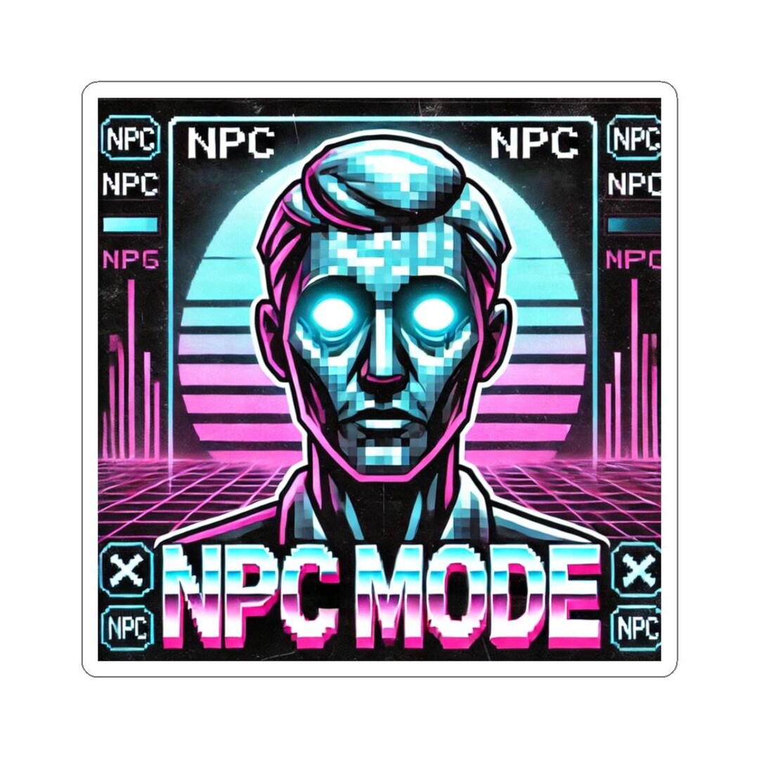 Retro NPC Mode Stickers | Gamer Vinyl Decals, Laptop Stickers, Gift for ...