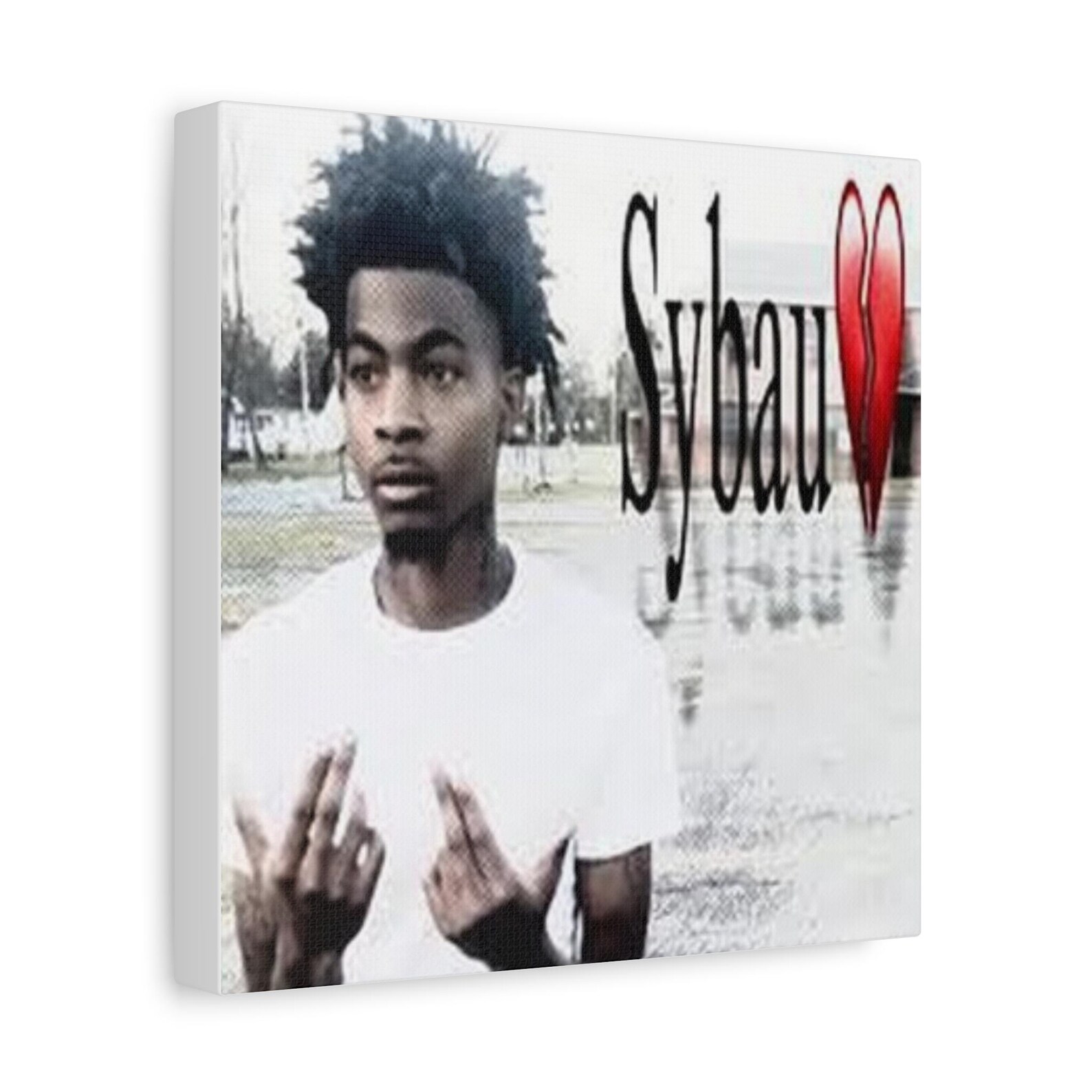 SYBAU Canvas Print - Viral Meme Wall Art With Broken Heart Design ...