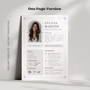 Aesthetic Resume Professional, Professional CV Template Canva, Resume ...