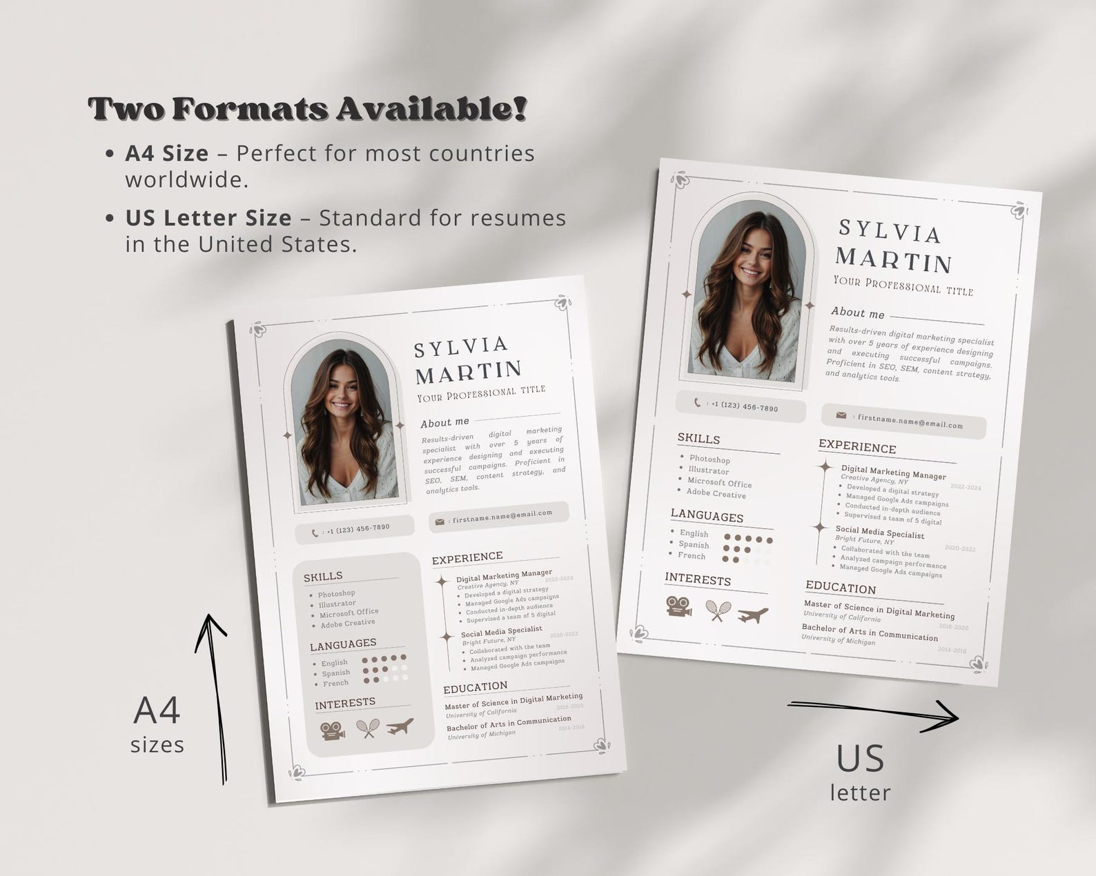 Aesthetic Resume Professional, Professional CV Template Canva, Resume ...