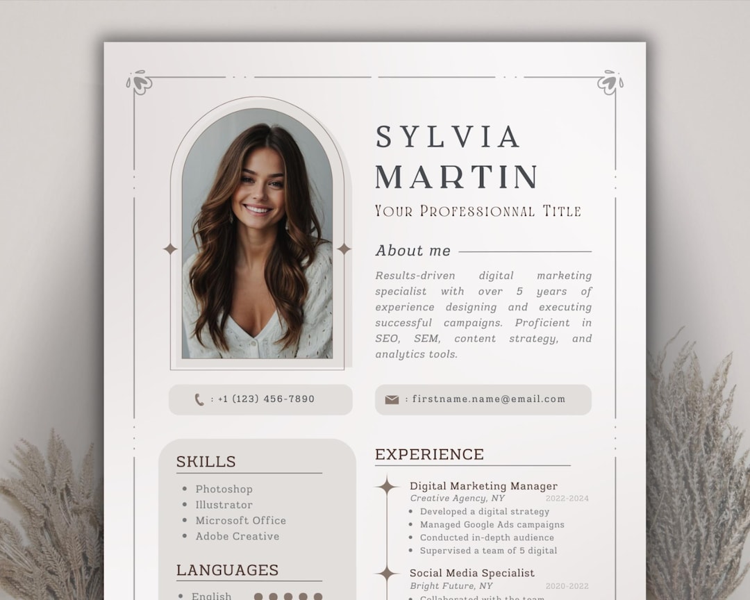 Aesthetic Resume Professional Modern & Professional Resume Resume With Cover Letter Modern CV ...