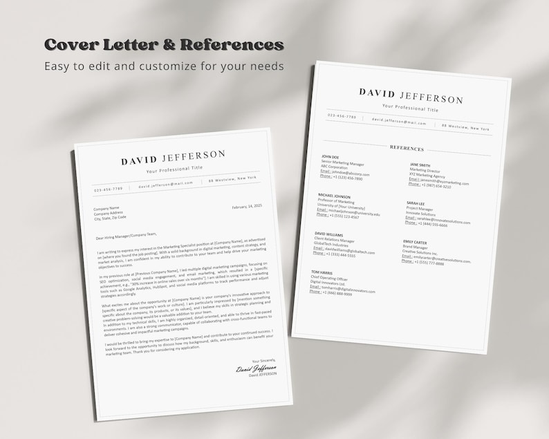 ATS Friendly Resume Template Word, Pages, Google Docs, ATS Resume, ATS ...