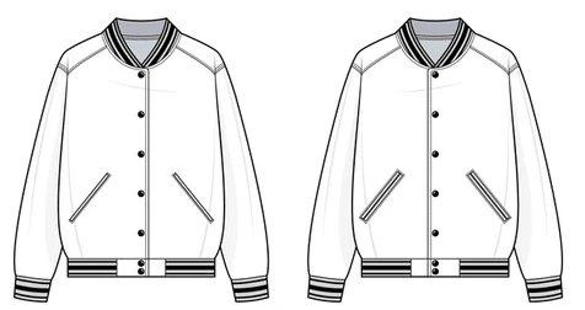 Relax Fit Varsity Sewing Template | DIY Unisex Jacket PDF | Printable ...