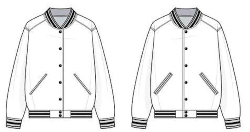 Relax-fit Varsity Jacket Sewing Pattern: Ribbed Collar & Cuffs (PDF ...