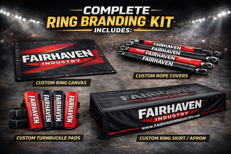 Complete Ring Branding Kit – Canvas, Rope Covers, Skirt & Corner Pads ...