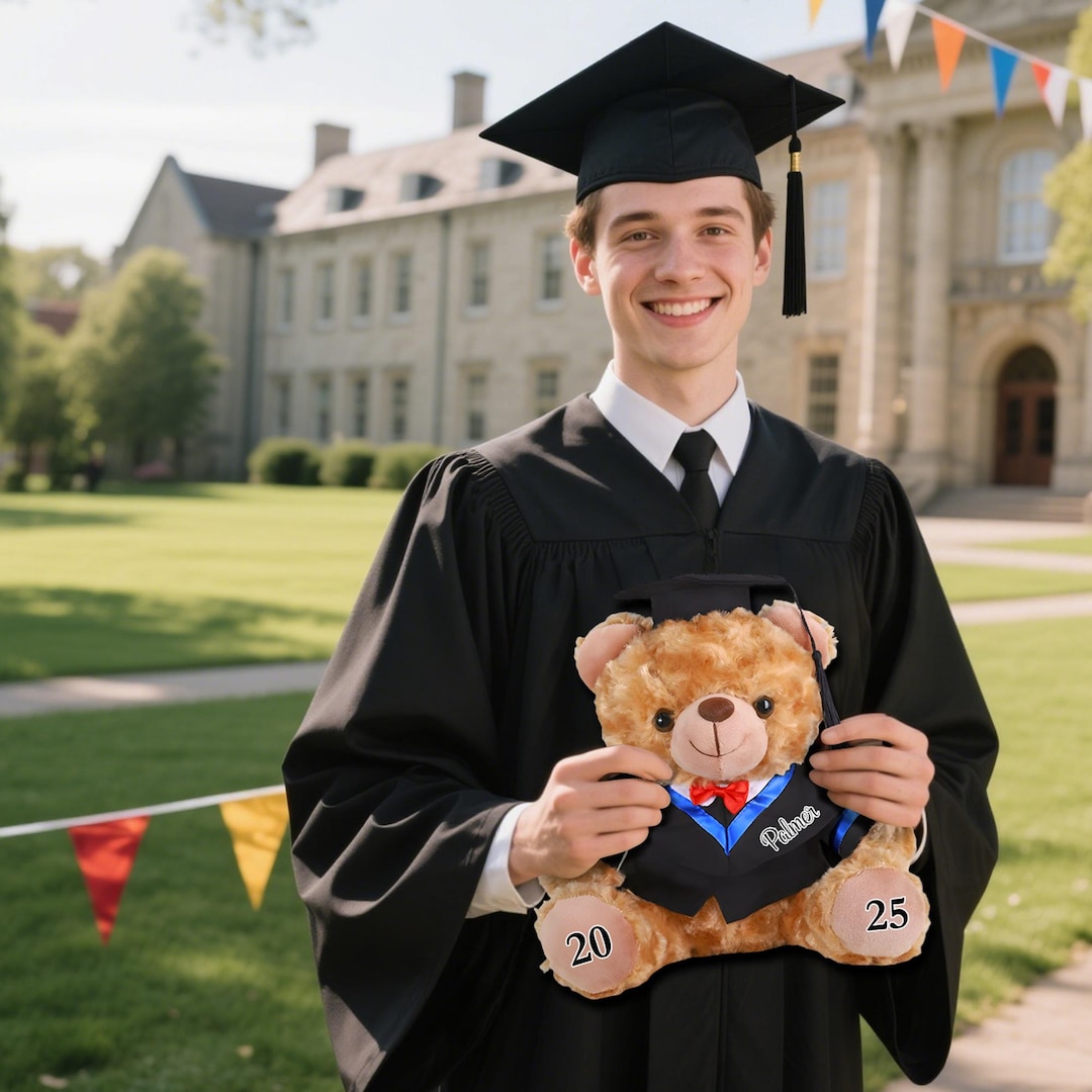 Custom Graduation Bear 2025,graduation Gift,plush Bear With Mortarboard ...