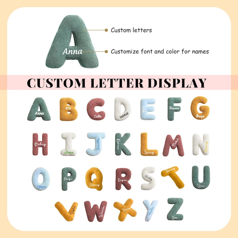 Personalized Monogrammed Letter Pillow,custom Initial Pillow With Name ...
