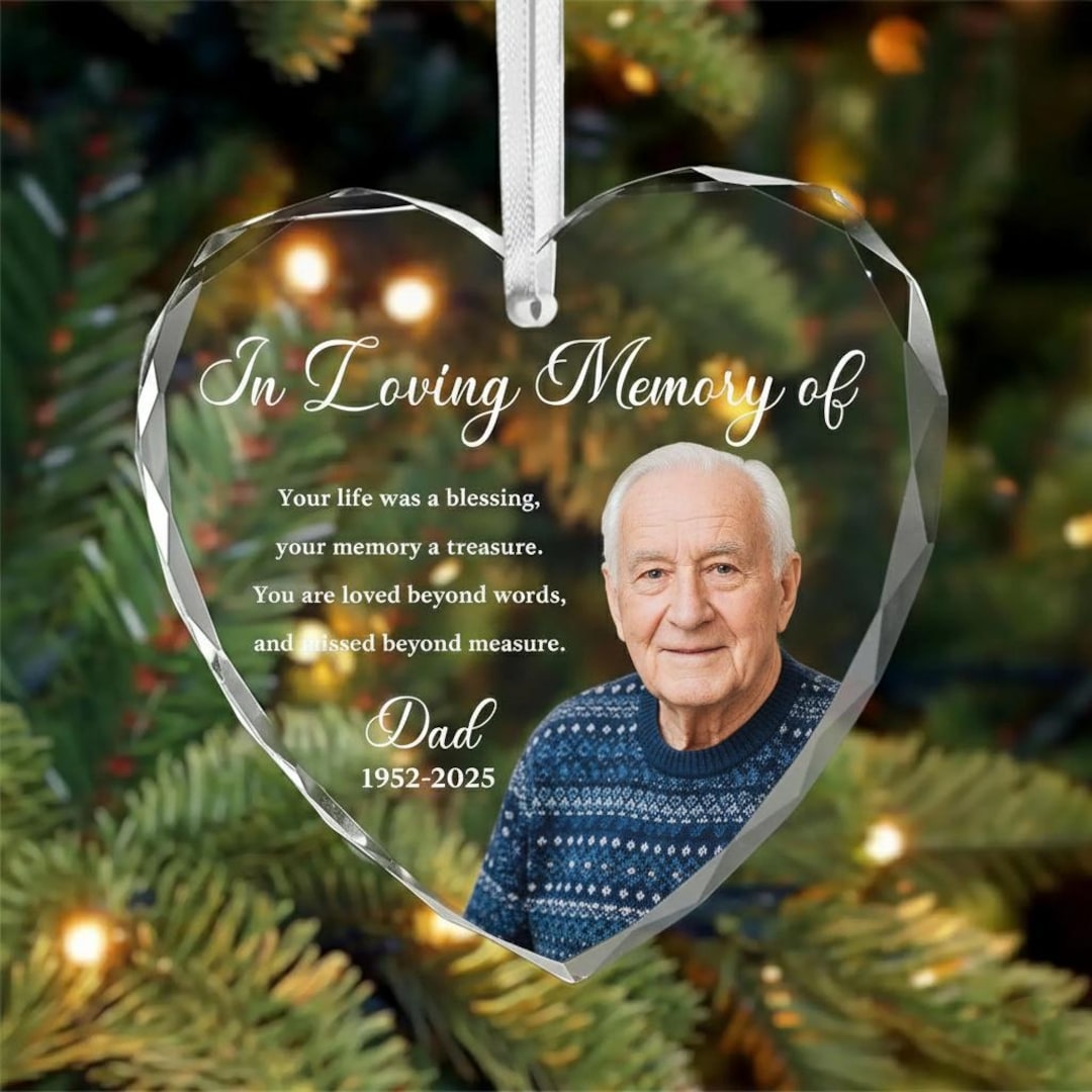 Personalized Photo Memorial Bauble,in Memory Ornament,mom Loss Ornament ...