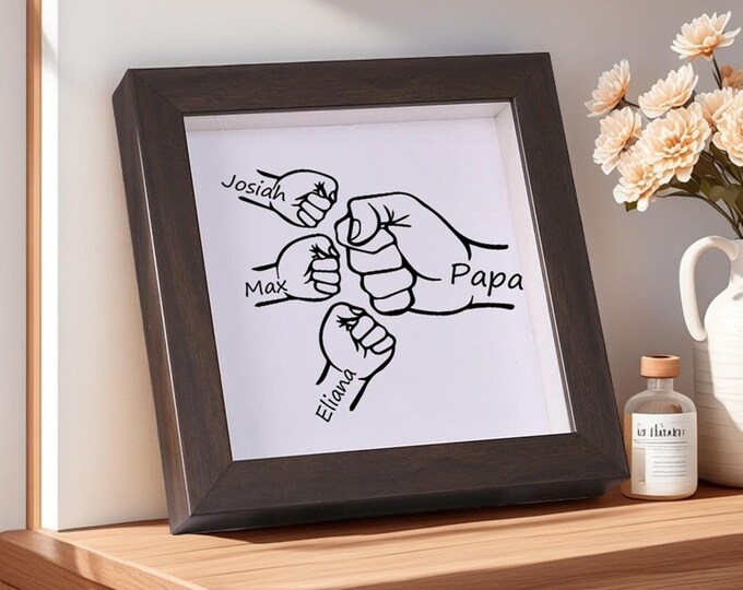 Fist Bump Dad and Kids Framed Sign Gift From Kids Sign Gifts for Dad ...