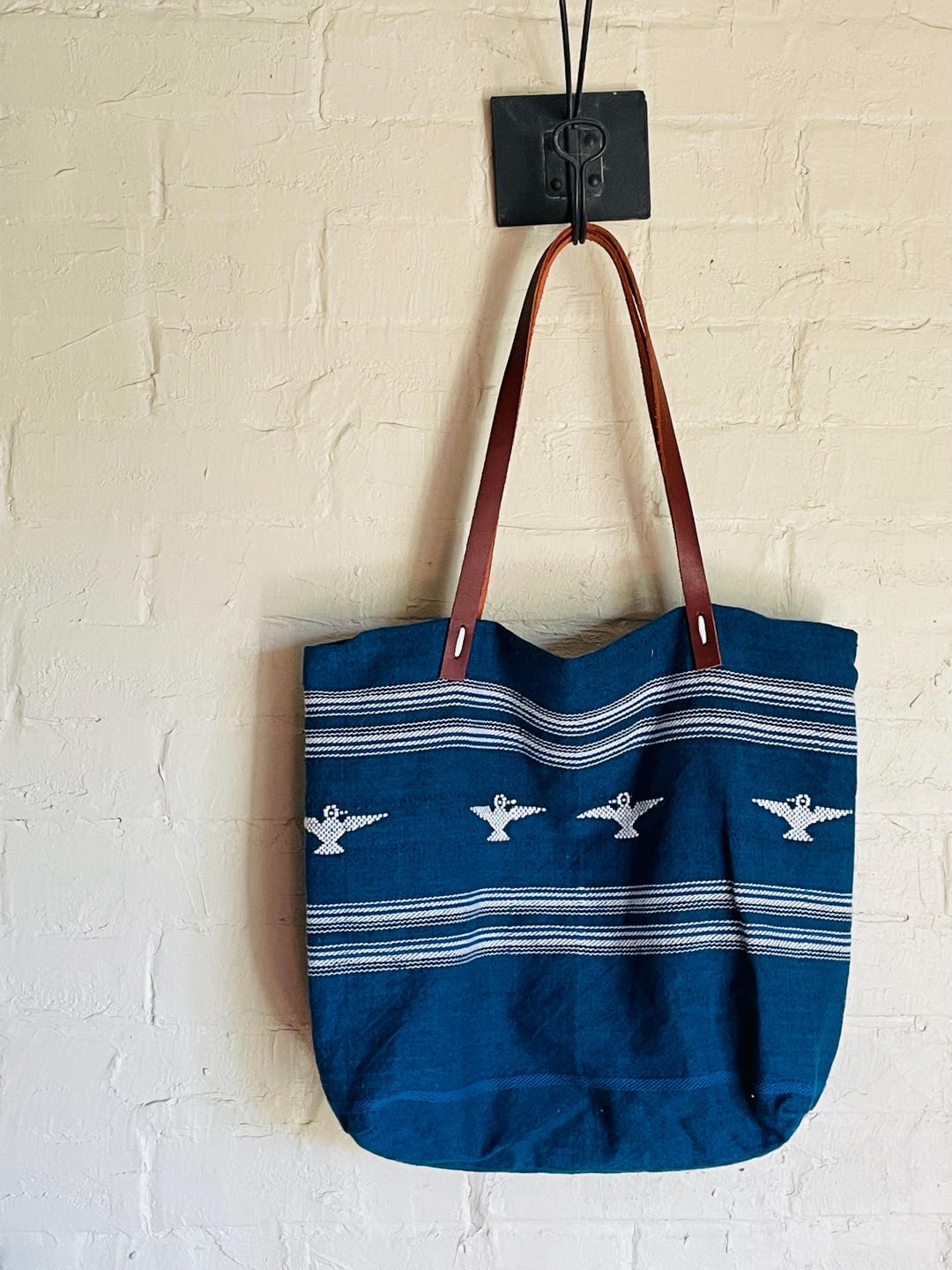 Cuzco Bag - Purse Made From Vintage Peruvian Linen With Genuine Leather ...
